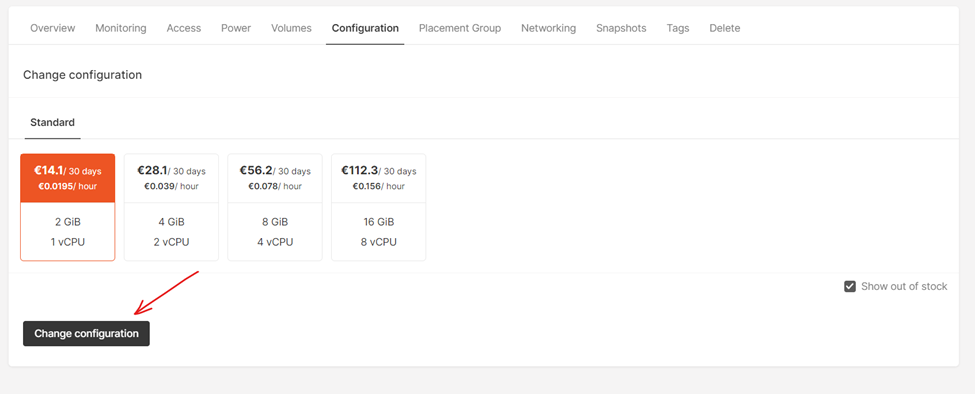 Upgrade your Cloud VM – Gcore Help Center